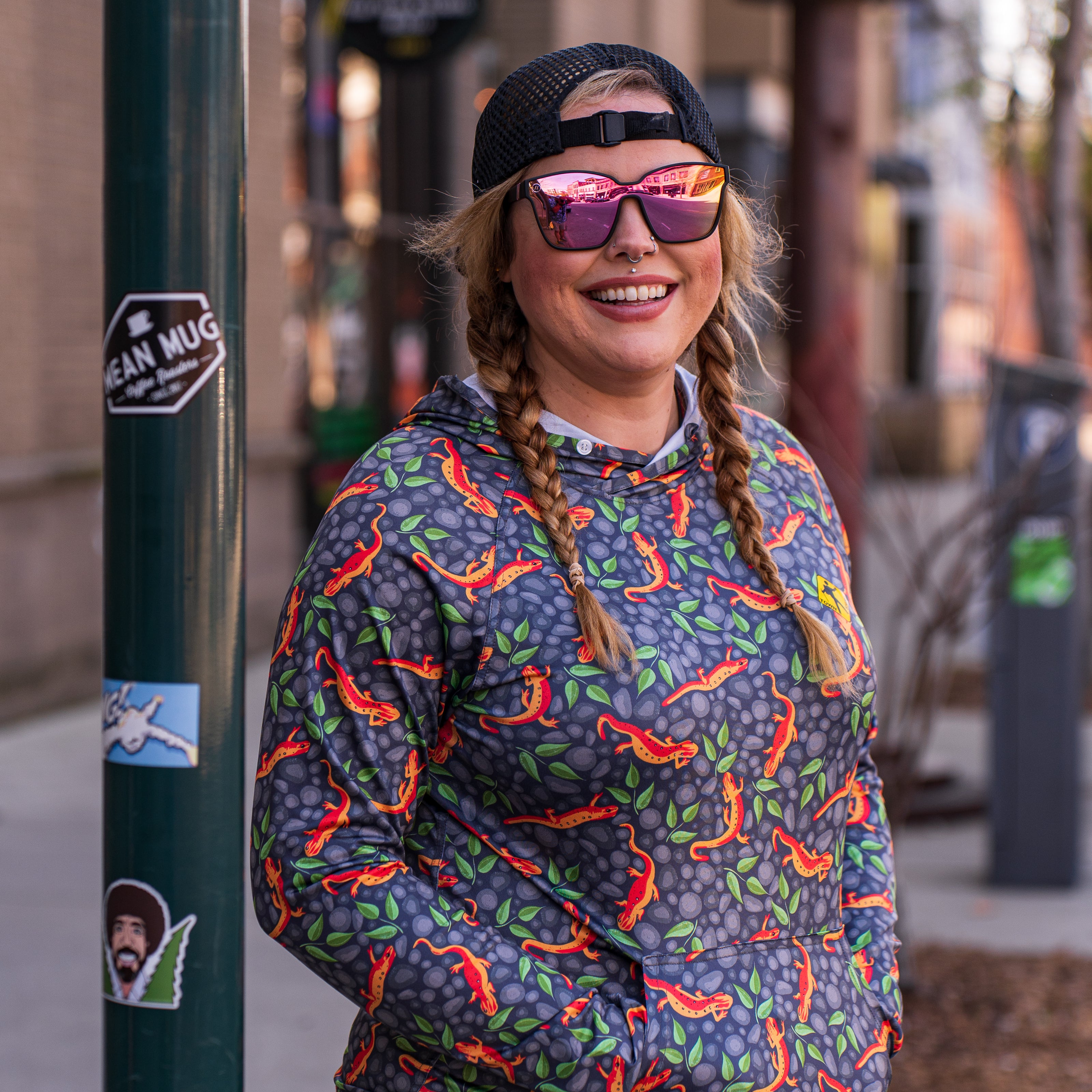 Red Eft Sun Protection Hoodie | UPF 50+ Outdoor Hiking Shirt – TownShirtCo